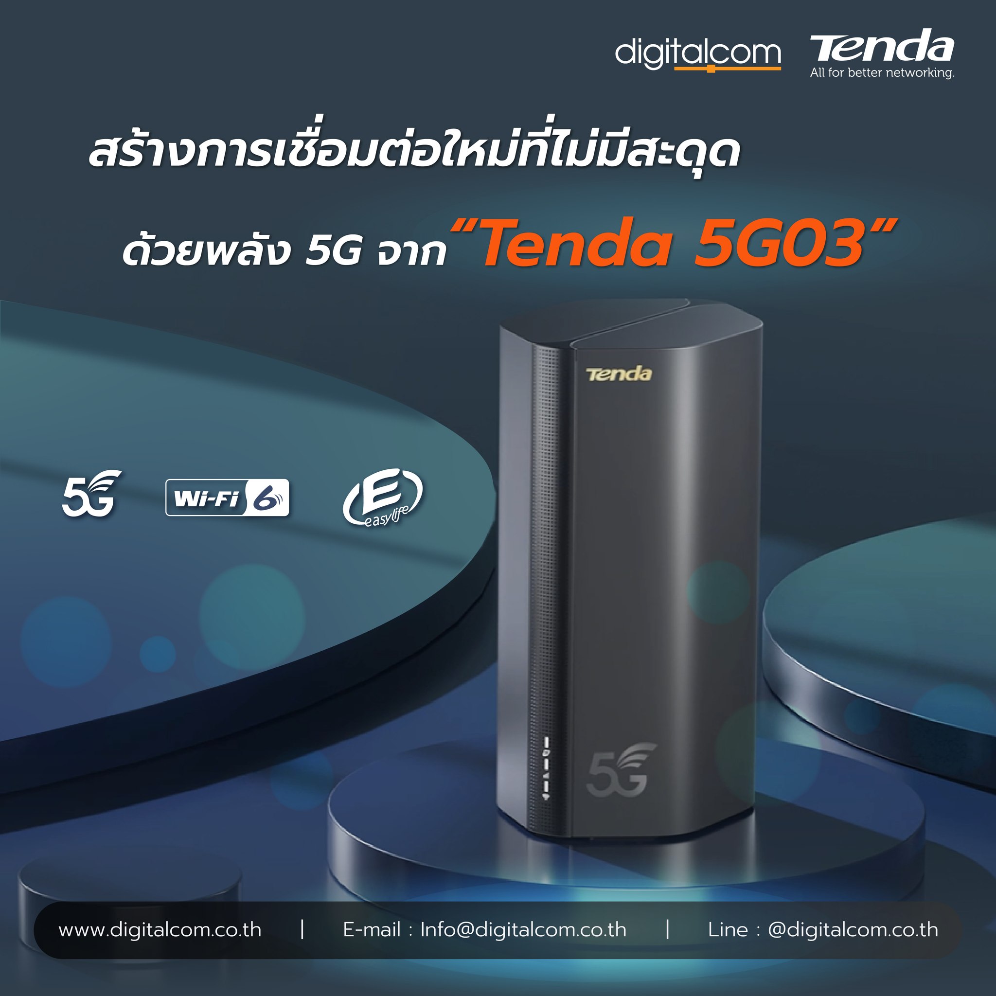 มิติใหม่ของเทคโนโลยี 5G ที่ล้ำหน้า Tenda 5G03 - Digitalcom Company